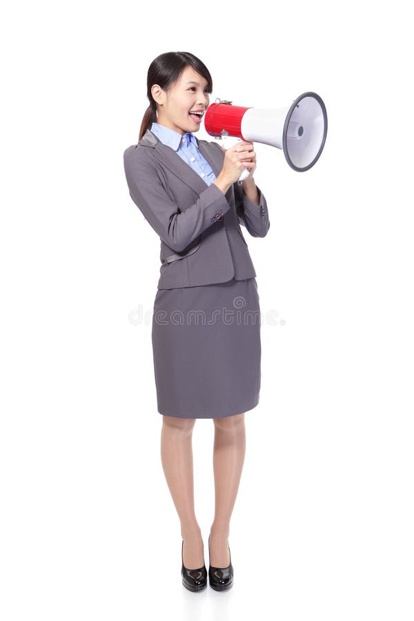 Girl with megaphone stock image. Image of female, girl - 6488627
