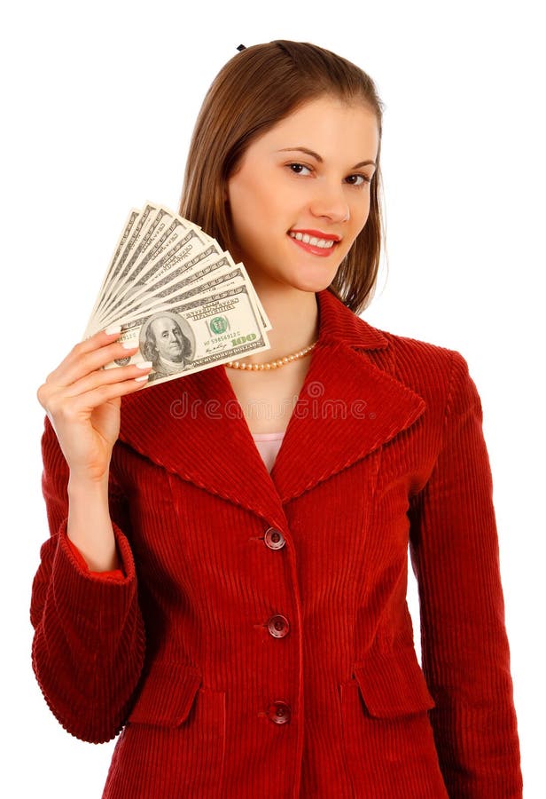 Woman Holding Money stock image. Image of cash, girl, pretty - 3878701