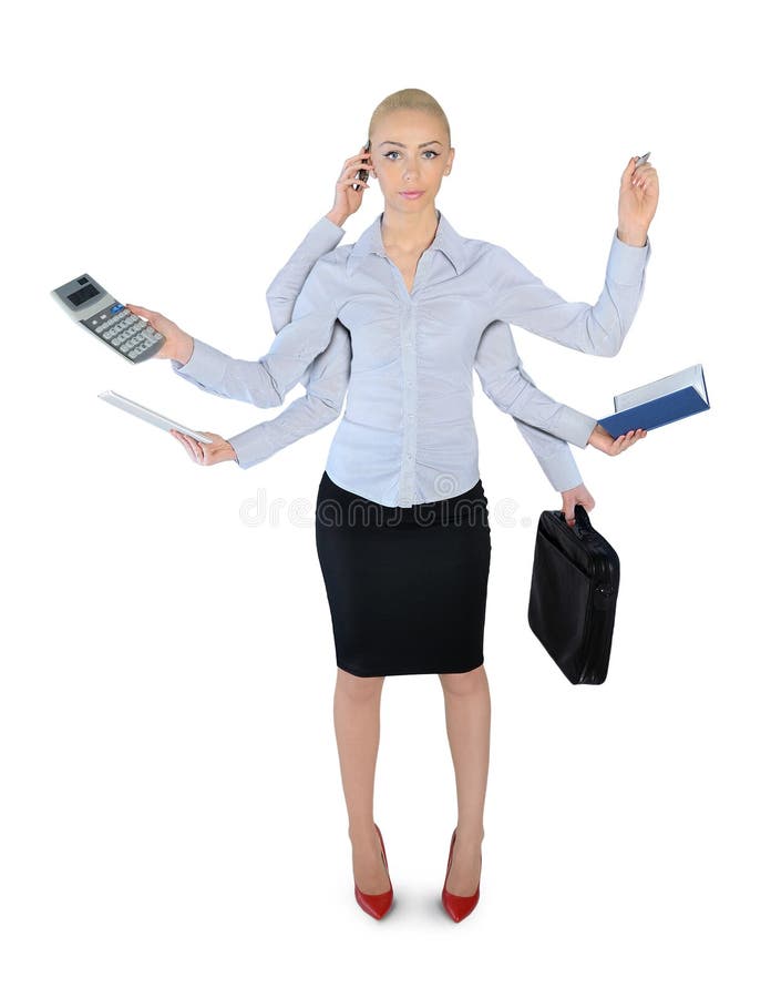 Business Woman Multi Tasking Stock Photo - Image of manager, people ...