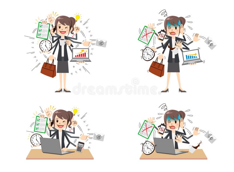 Business Woman Multi Tasking Stock Illustrations – 333 Business Woman ...