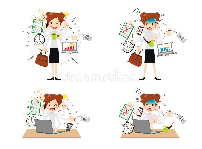 Woman Multi Tasking Stock Illustrations – 431 Woman Multi Tasking Stock ...