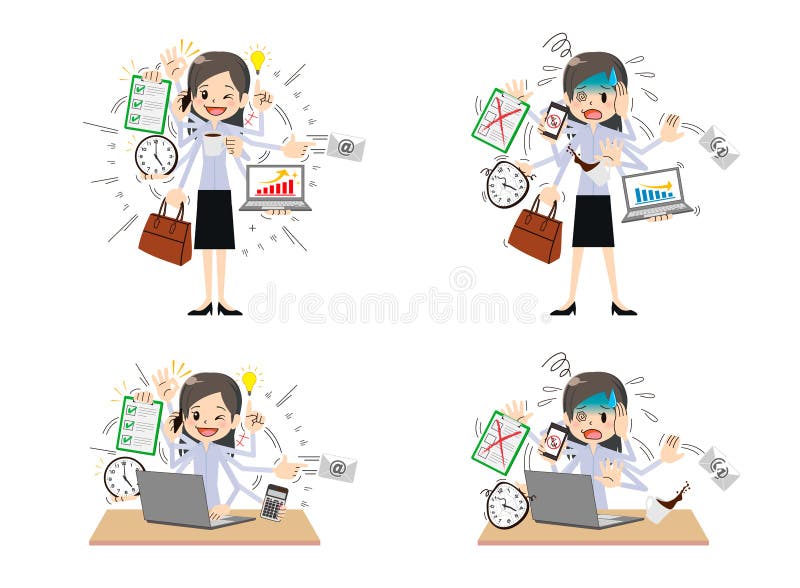 Business Woman Multi Tasking Stock Illustrations – 333 Business Woman ...