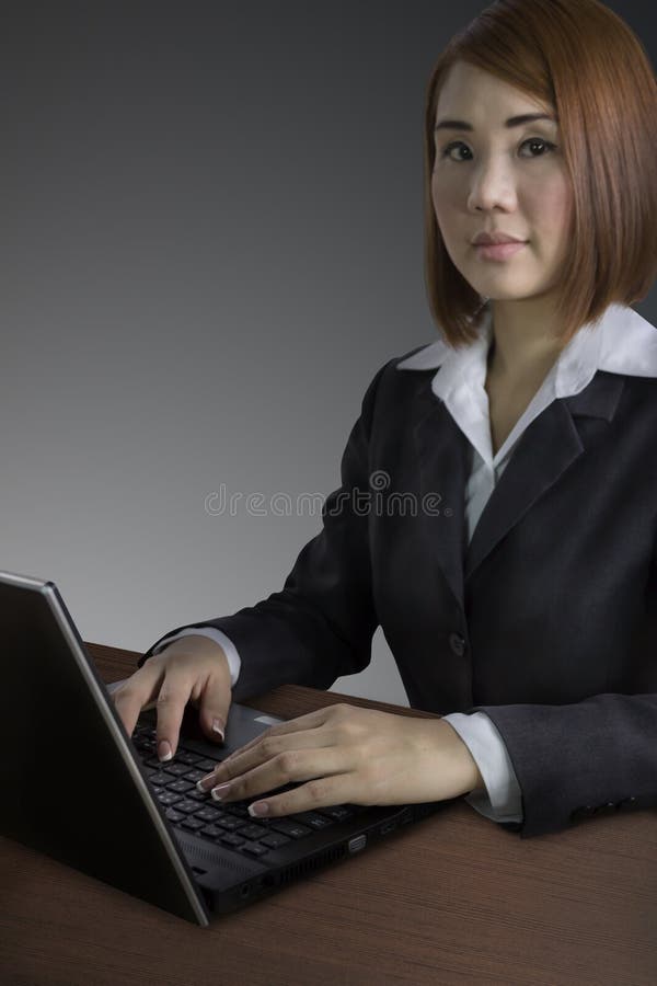 Business Woman with Notebook Stock Image - Image of portrait, female ...
