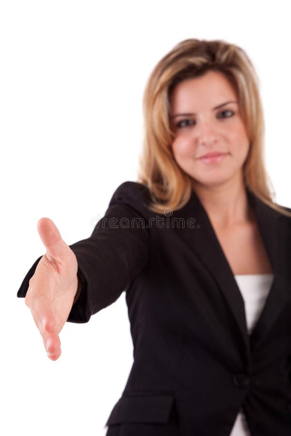 Business Woman Offering Handshake Stock Photo - Image of joined ...