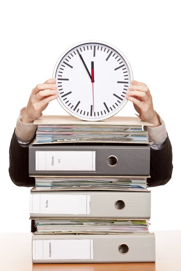 Woman in Office Has Stress with Time Pressure Stock Photo - Image of ...