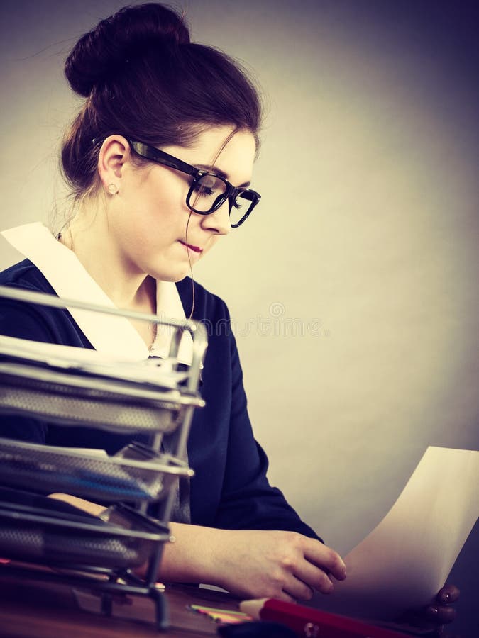 Business Woman in Office Writing Something Down Stock Photo - Image of ...