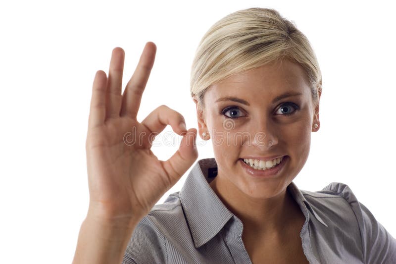 Business Woman with an Okay Sign Stock Photo - Image of fresh, female ...