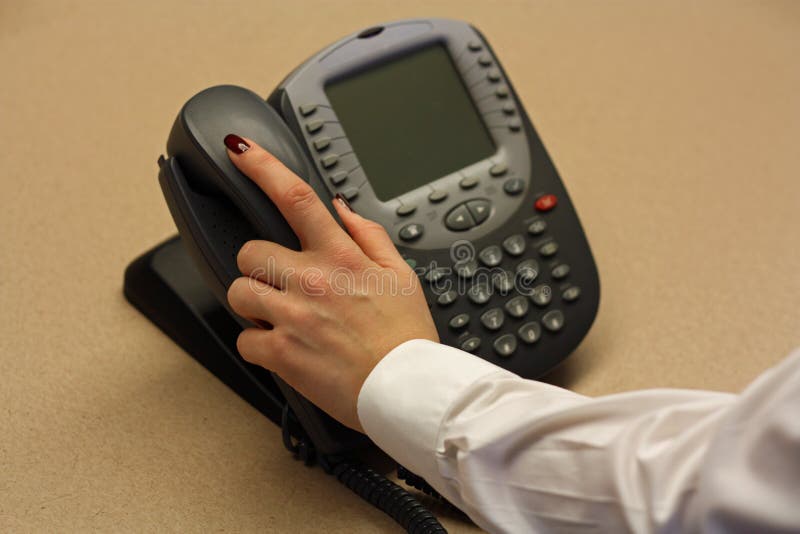 Business Woman Picking Up Phone Stock Image - Image of technology ...