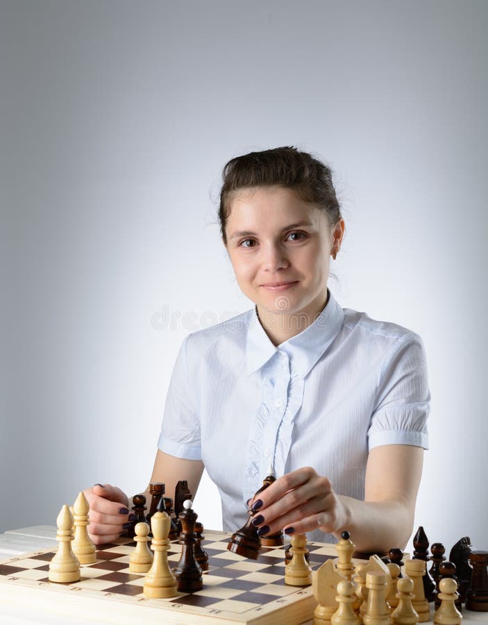 Business Woman Playing Chess Stock Image - Image of fashion ...
