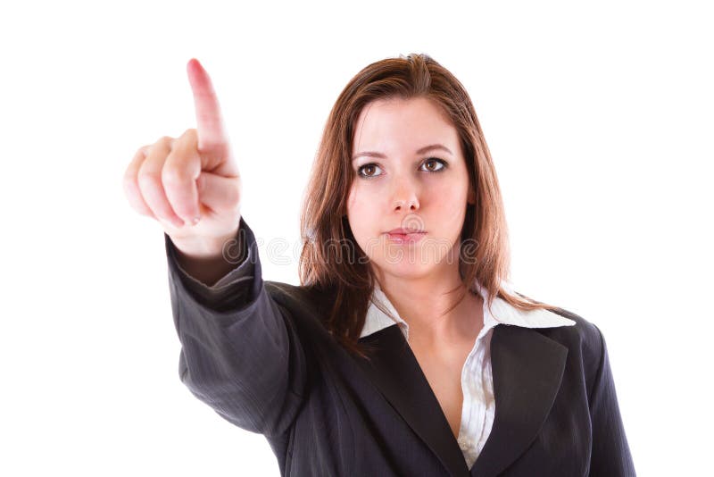 Business Woman with Pointing Finger Stock Image - Image of digital ...