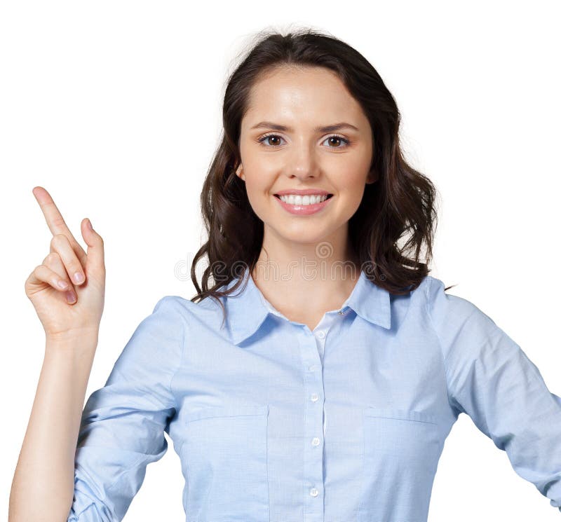 Business Woman Pointing Finger Stock Image - Image of corporate, cute ...