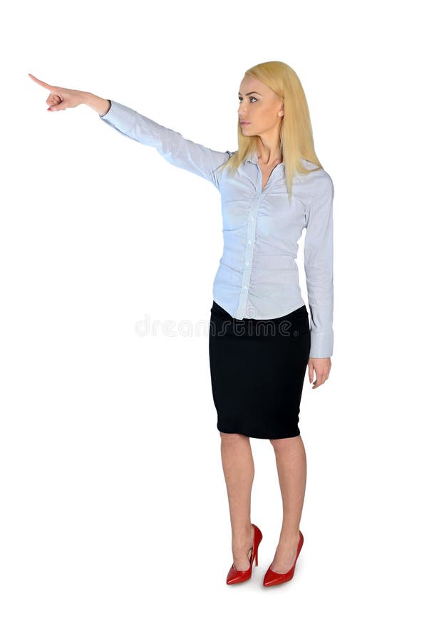 Business woman pointing stock image. Image of corner - 49408469