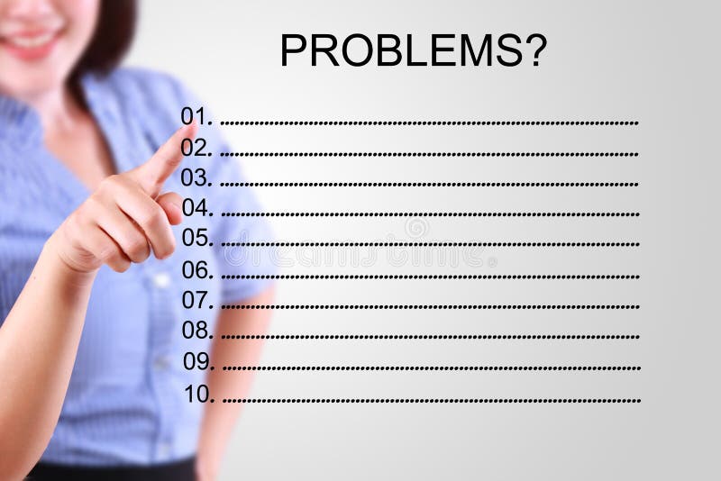 Business Woman Pointing Problem List Stock Image - Image of draw ...