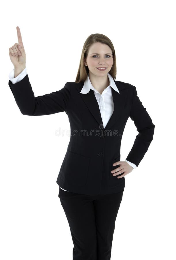 Business woman points stock image. Image of businesswoman - 29900463