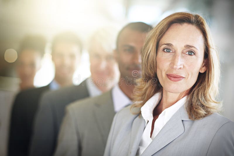 Business Woman Portrait And Team In Leadership Management Or