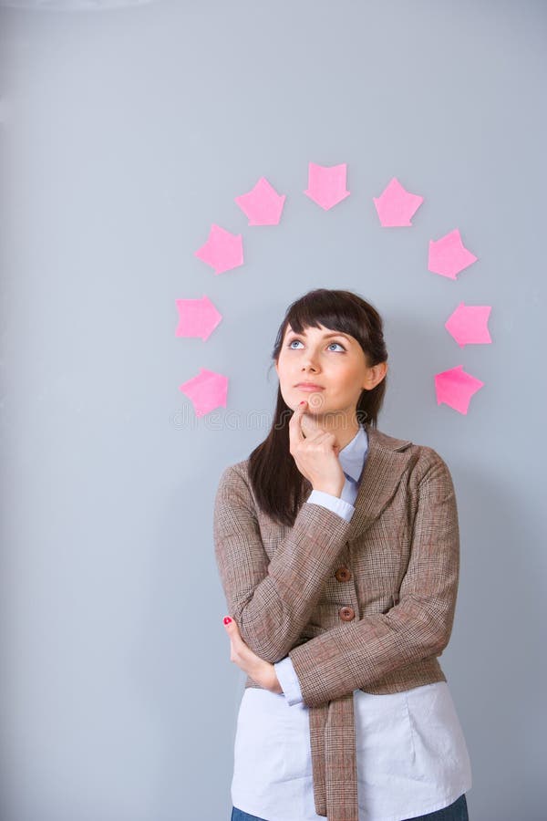 Business Woman Post it stock image. Image of cute, businesswoman - 10734461