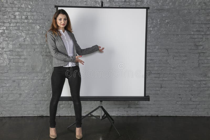 Business Woman during a Presentation, Different Situations Stock Photo ...
