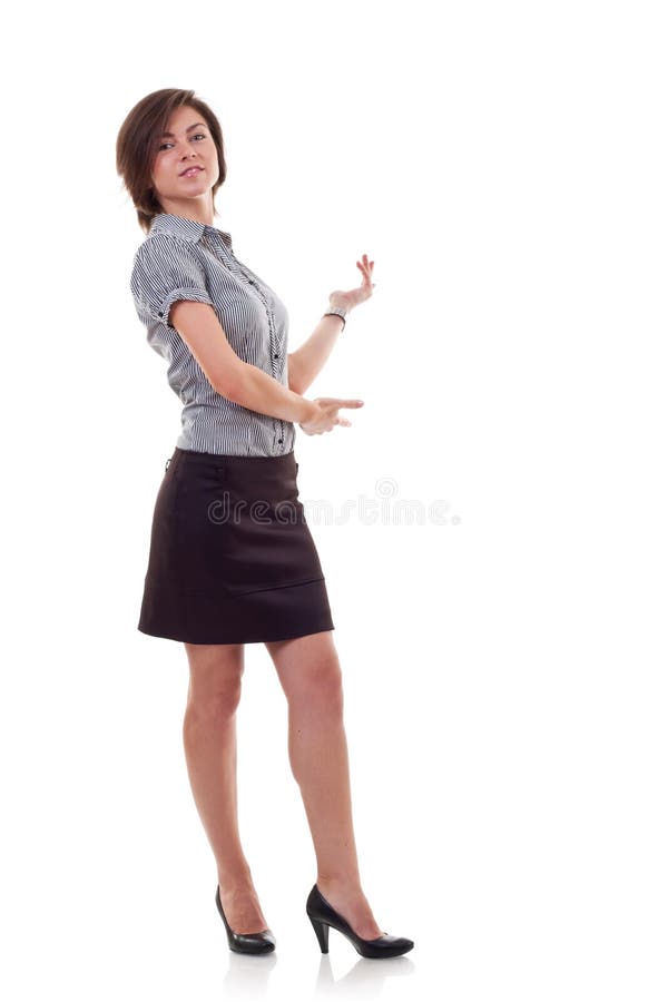 Business woman presenting stock photo. Image of empty - 19913304