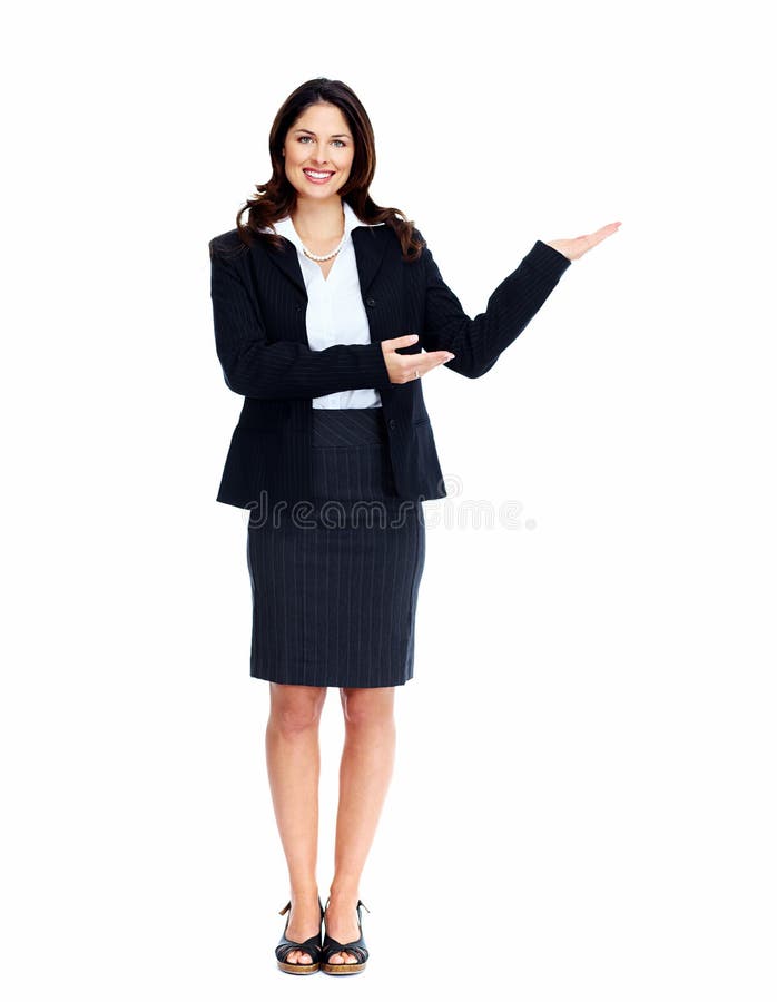 Business Woman Presenting a Copyspace. Stock Image - Image of advertise ...