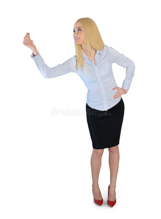 Business Woman Presenting Something Stock Image - Image of formal, hold ...