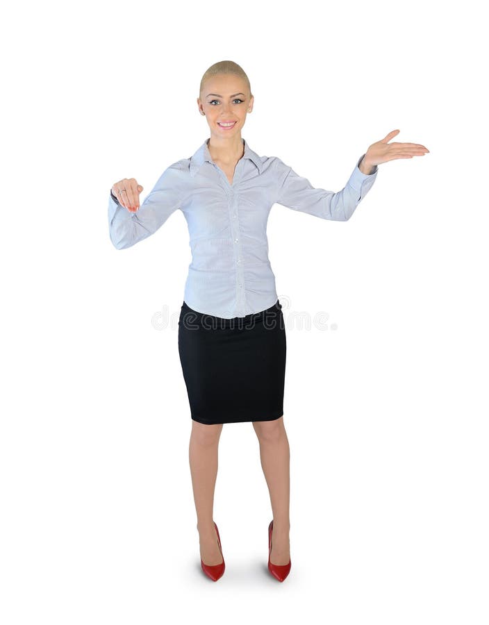 Business Woman Presenting Something Stock Photo - Image of friendly ...