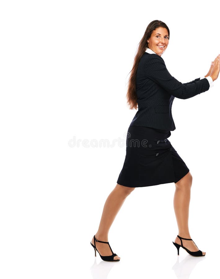 Business woman pushing stock photo. Image of beauty, beautiful - 43567390