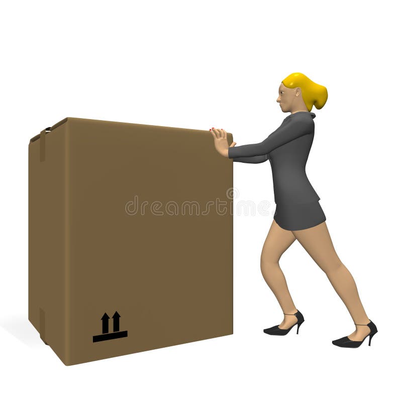 Business Woman Pushing Box Stock Illustrations – 123 Business Woman ...