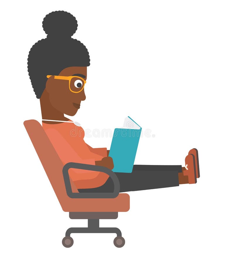 Woman Sitting Chair Reading Book Stock Illustrations 2 255 Woman