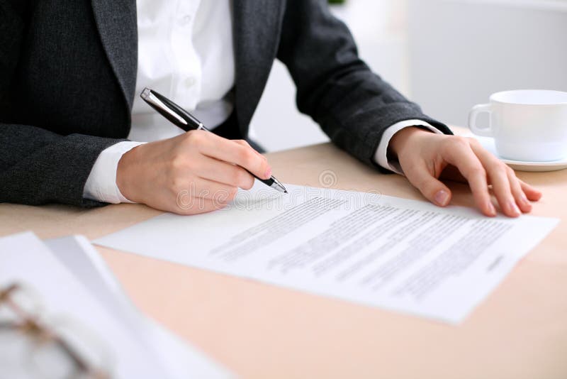 Business Woman Ready To Sign a Contract Stock Photo - Image of computer ...