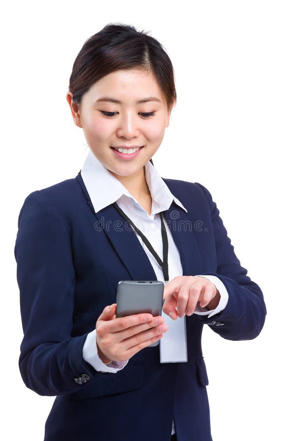 Business Woman Sending Text Message Stock Photo - Image of adorable ...