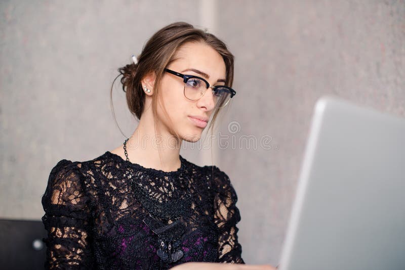 Business Woman is Serious at Work Stock Image - Image of adults, camera ...