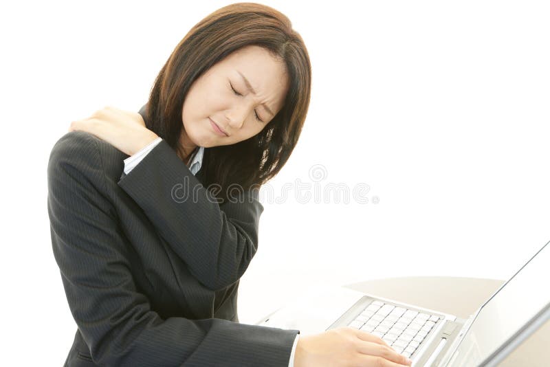 Business Woman with Shoulder Pain. Stock Image - Image of adult ...