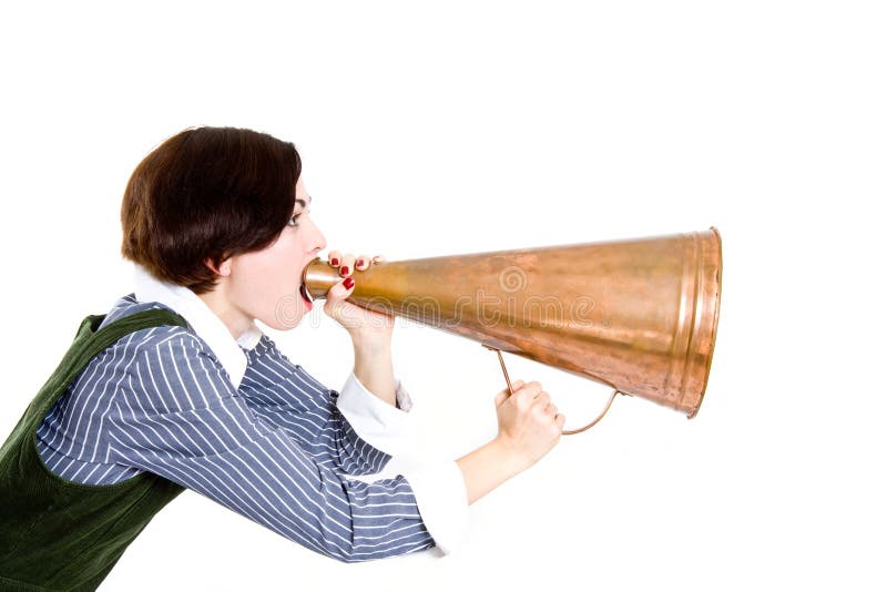 Business Woman Shouting Into A Megaphone - Free Photo from StockFreeImages