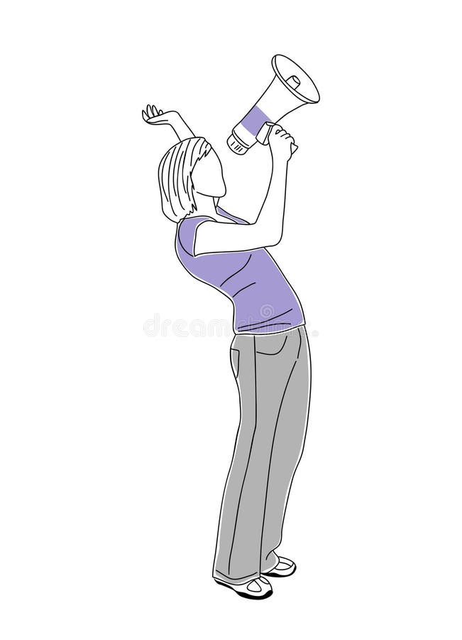 Business Woman Shouting by Megaphone Vector Art. Stock Vector ... Business Woman Shouting by Megaphone Vector Art. Stock Vector ...