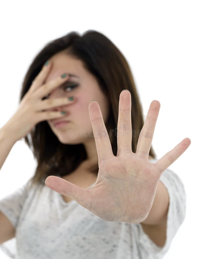 Business Woman Showing Stop Gesture. Focus on Hand Stock Image - Image ...