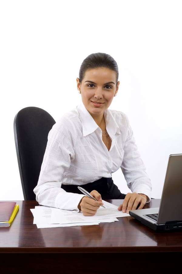 Woman Signing Real Estate Contract Papers Holding House Keys And Home ...