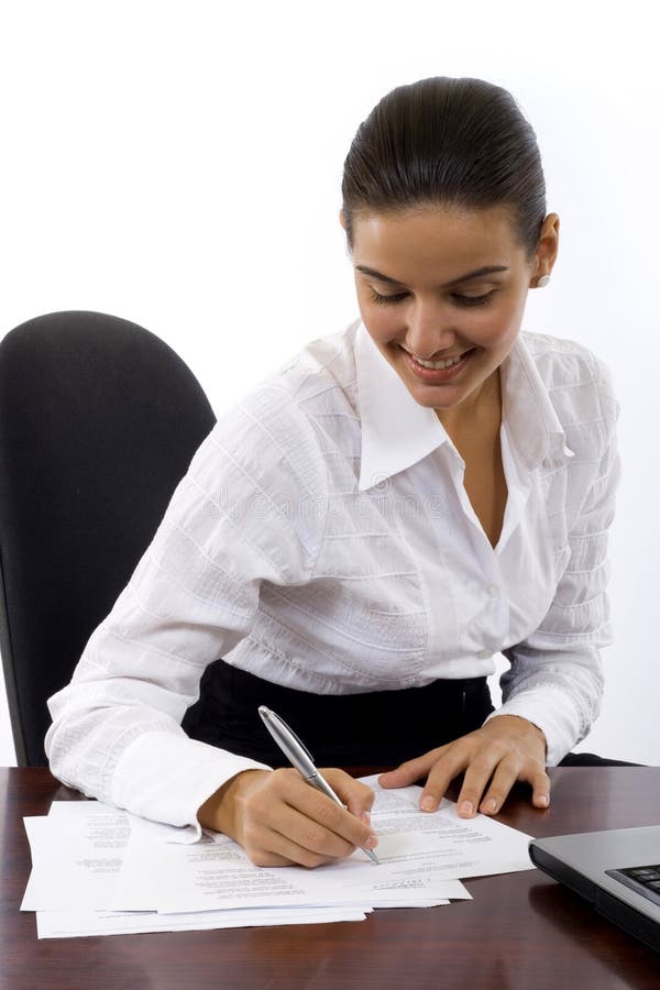 Business Woman Signing Documents Stock Photo - Image of office, modern ...