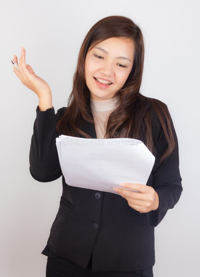 Business Woman at Smile Answer Stock Image - Image of business, beauty ...