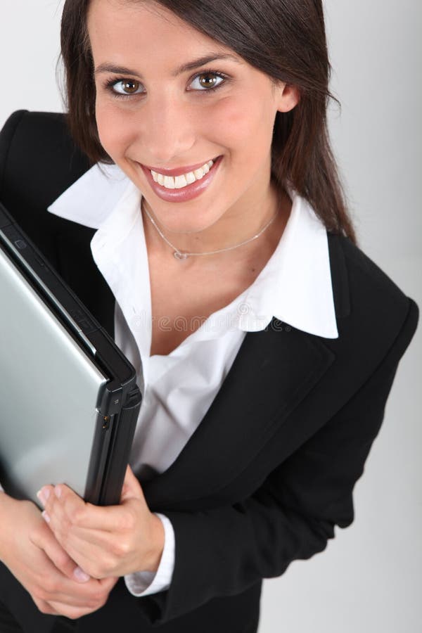 Business woman smiling stock image. Image of computer - 24230309