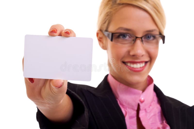 Business Woman Smiling Holding Card Stock Image - Image of hold, head ... Business Woman Smiling Holding Card Stock Image - Image of hold, head ...