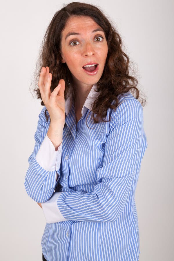 The Business Woman Standing in Front of the Camera Stock Image - Image ...