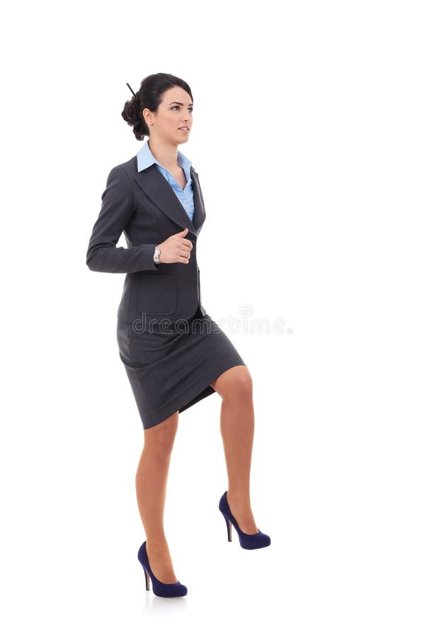 Business woman stepping up stock image. Image of happy - 28782931