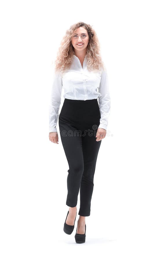 Business Woman Striding Confidently Forward. Stock Photo - Image of ...