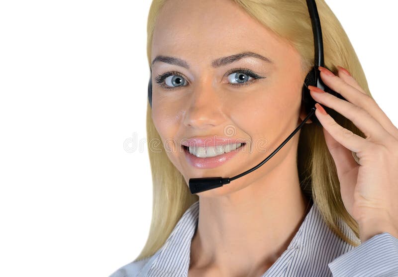Business Woman Support Call Stock Image - Image of blue, girl: 55936385