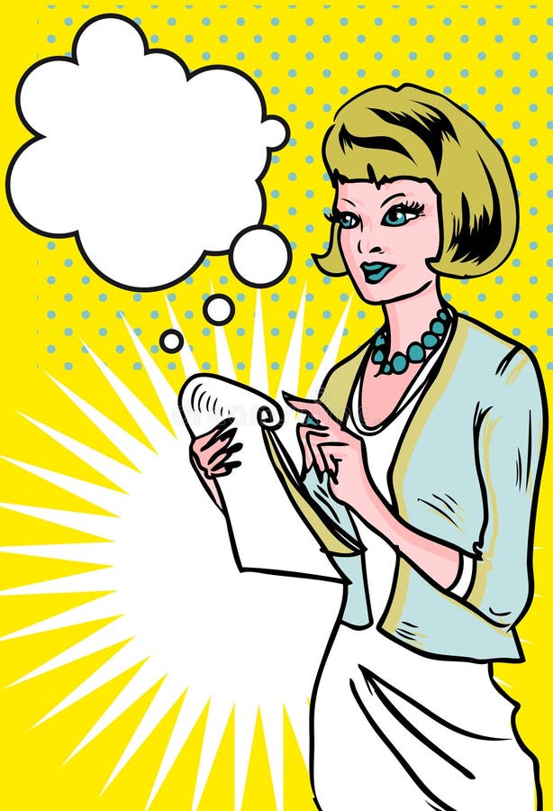 Comics woman stock illustration. Illustration of head - 17110272