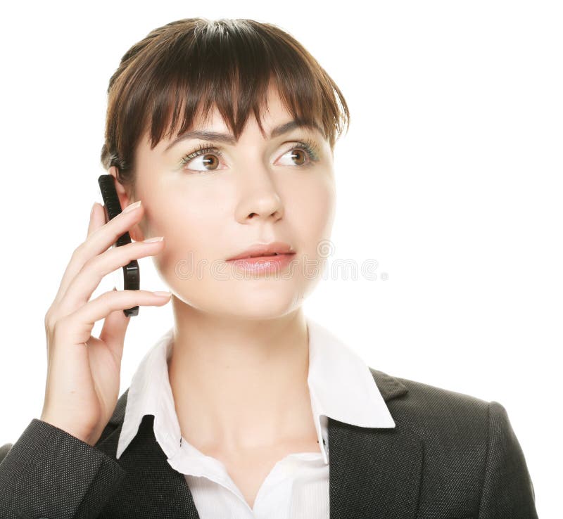 Business Woman Talking on Cell Phone Stock Image - Image of human ...