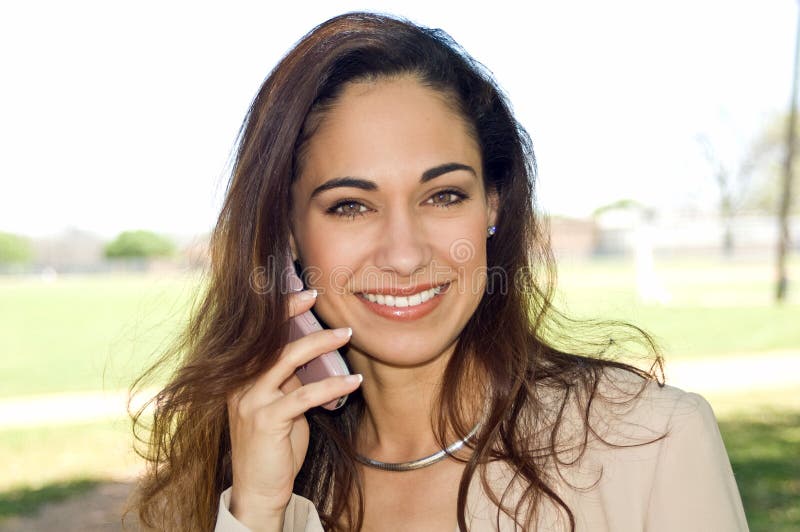 Young Blonde Woman Talking on Cell Phone Stock Image - Image of female ...