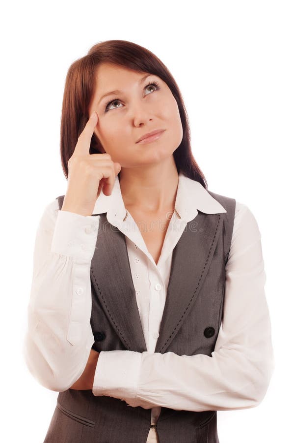 Business Woman Thinking or Making Choice Stock Image - Image of looking ...