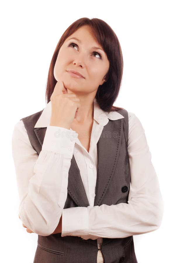 Business Woman Thinking or Making Choice Stock Image - Image of looking ...