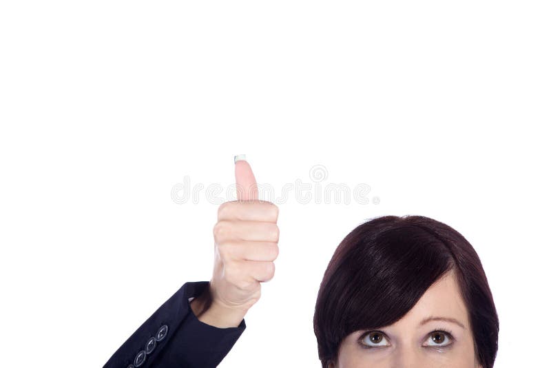 Business Woman with Thumps Up Stock Photo - Image of pointing, happy ...